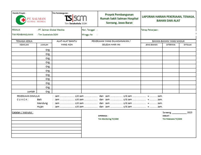Format Laporan Harian | PDF