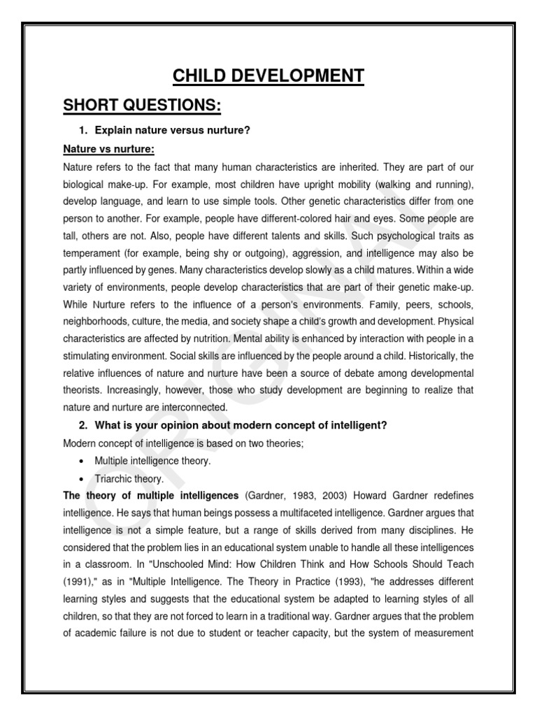 Child Development | Download Free PDF | Learning | Intelligence Quotient