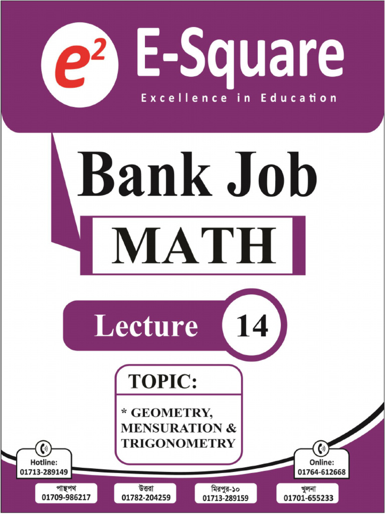 Bank Job Math Lec 14 | PDF | Line (Geometry) | Triangle