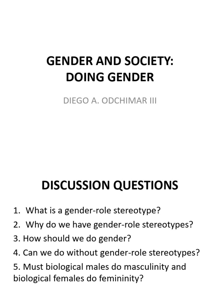 Doing Gender (Diego A. Odchimar III, 2023) | PDF | Gender | Gender Studies