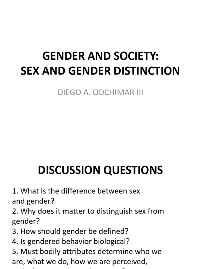 Sex And Gender Distinction Diego A Odchimar Iii 2023 Pdf Gender