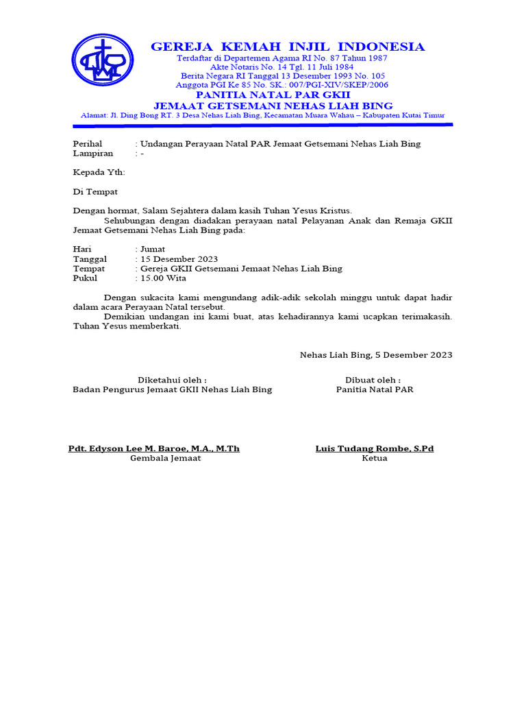 Kop Surat GKII | PDF