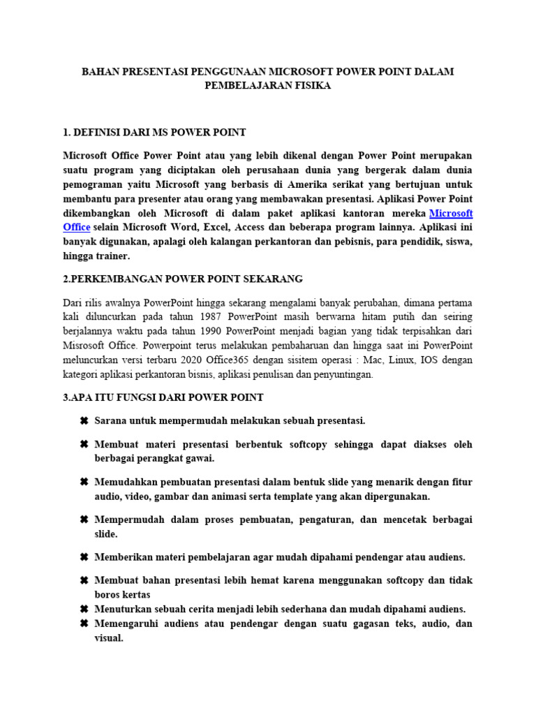 Bahan Presentasi MS - Power Point | PDF