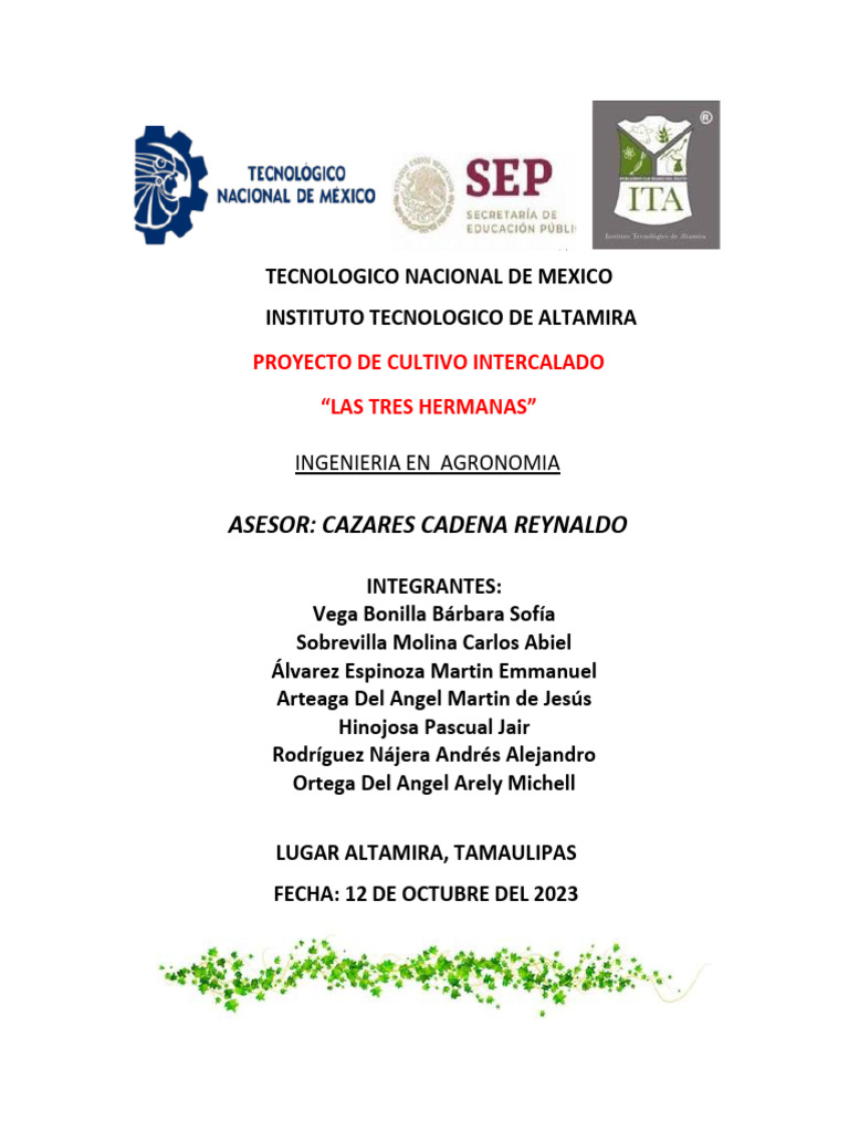 Cultivo Intercalado: Las Tres Hermanas | PDF | Agricultura | Industria ...