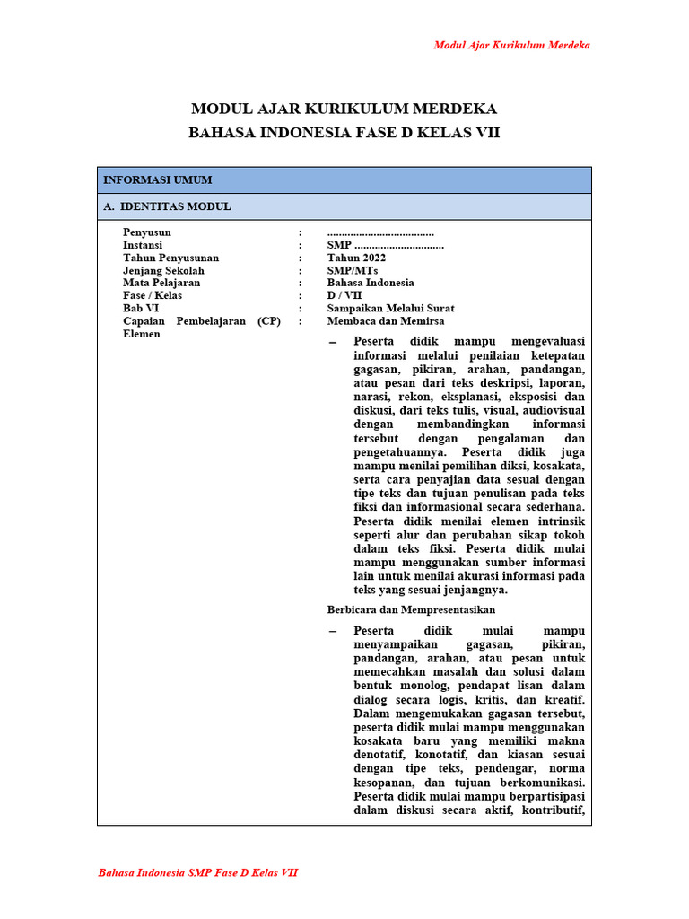 Modul Ajar BAB 6.docx Lengkap | PDF