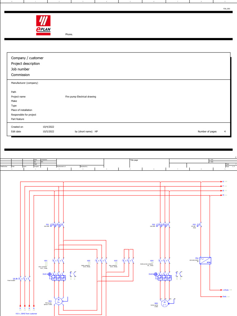 Fire Pump Electrical Wiring Diagram | PDF | Manufactured Goods ...