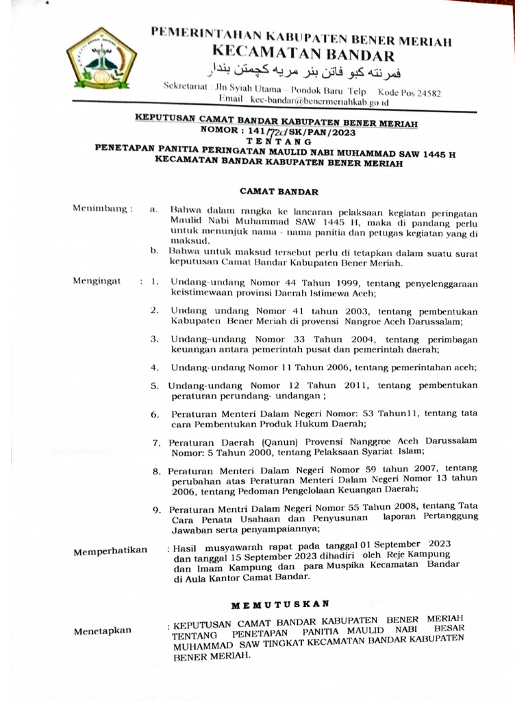 SK Maulid Nabi BDR 2023 | PDF