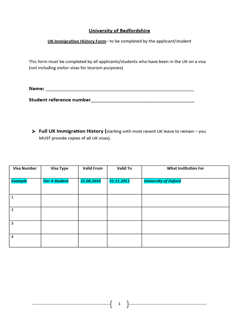 Immigration-History-Form 1 | PDF | Travel Visa | National Security