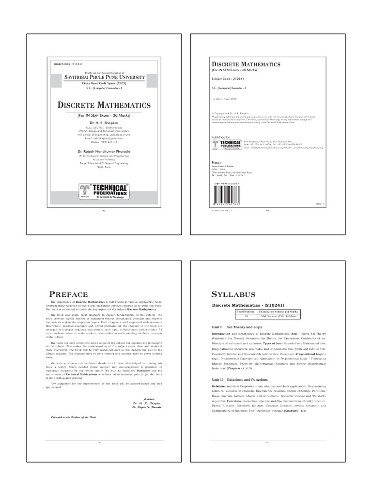 (DM) Discrete Mathematics Text Book (2019 Pattern) | PDF | Set ...