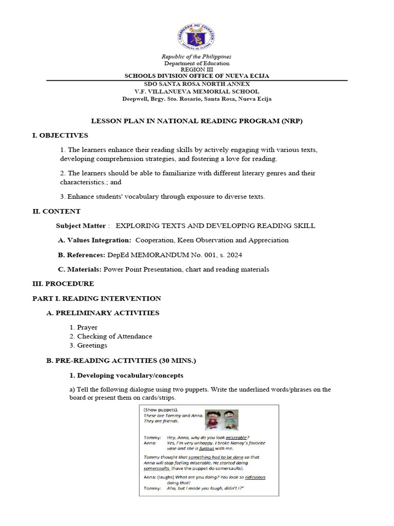 NRP DLP | PDF | Reading Comprehension | Learning