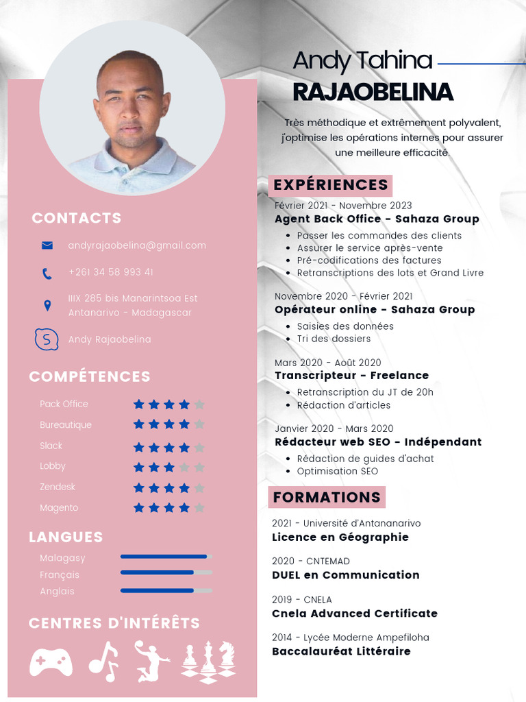 CV d'Andy Rajaobelina | PDF