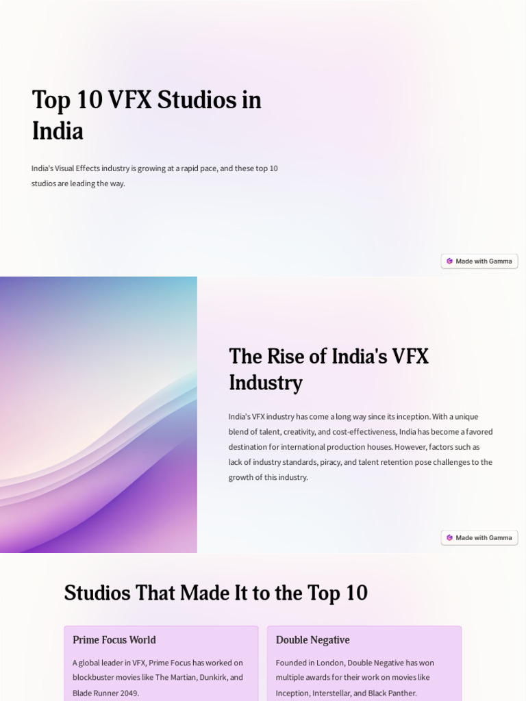 Top-10-VFX-Studios-in-India | PDF