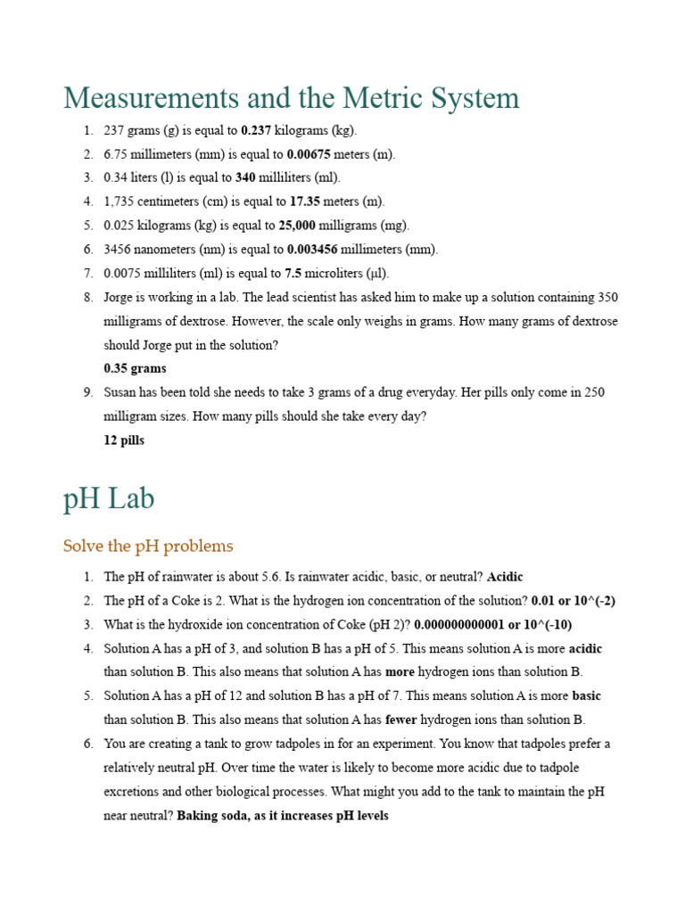 BIO Lab 1 | PDF | Ph | Experiment