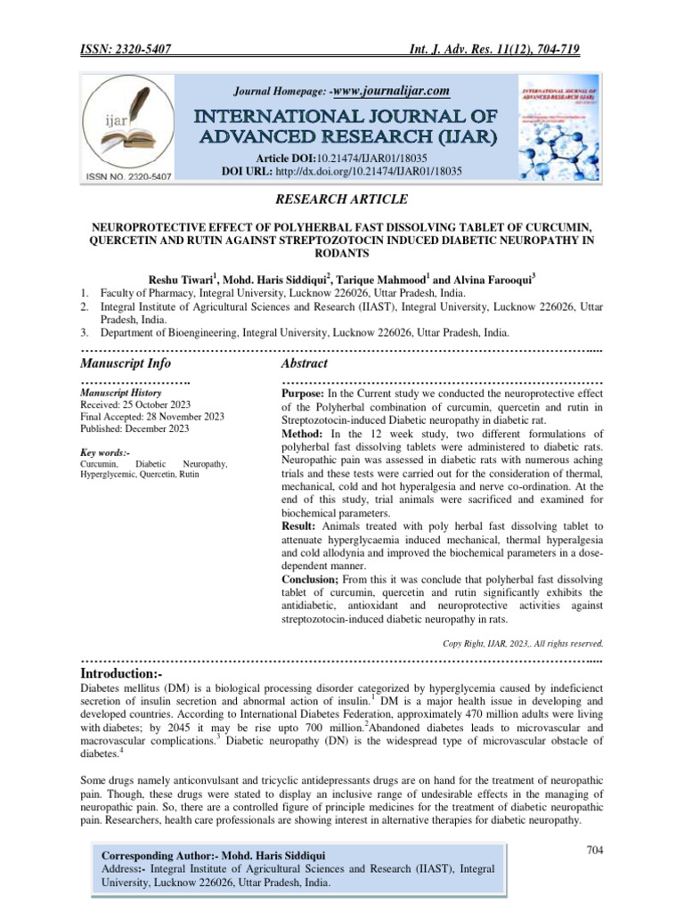 Journal Homepage: - : Introduction | PDF | Diabetes | Hyperglycemia Journal Homepage: - : Introduction | PDF | Diabetes | Hyperglycemia