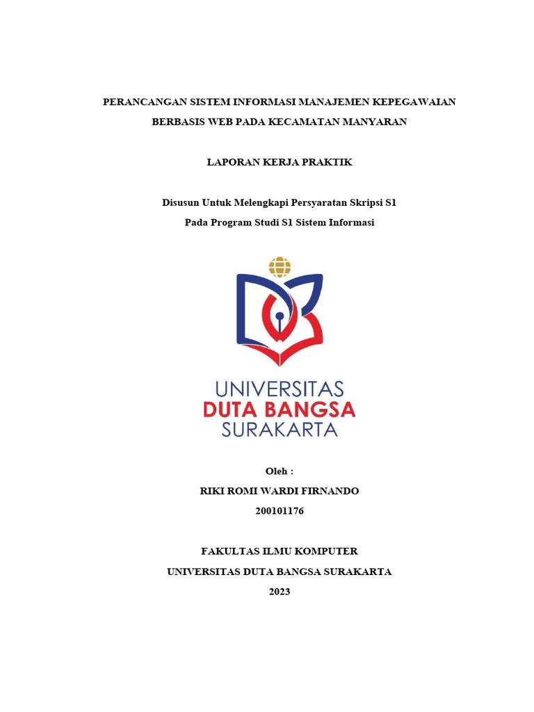 Perancangan Sistem Informasi Manajemen Kepegawaian (2) Pembetulan | PDF Perancangan Sistem Informasi Manajemen Kepegawaian (2) Pembetulan | PDF