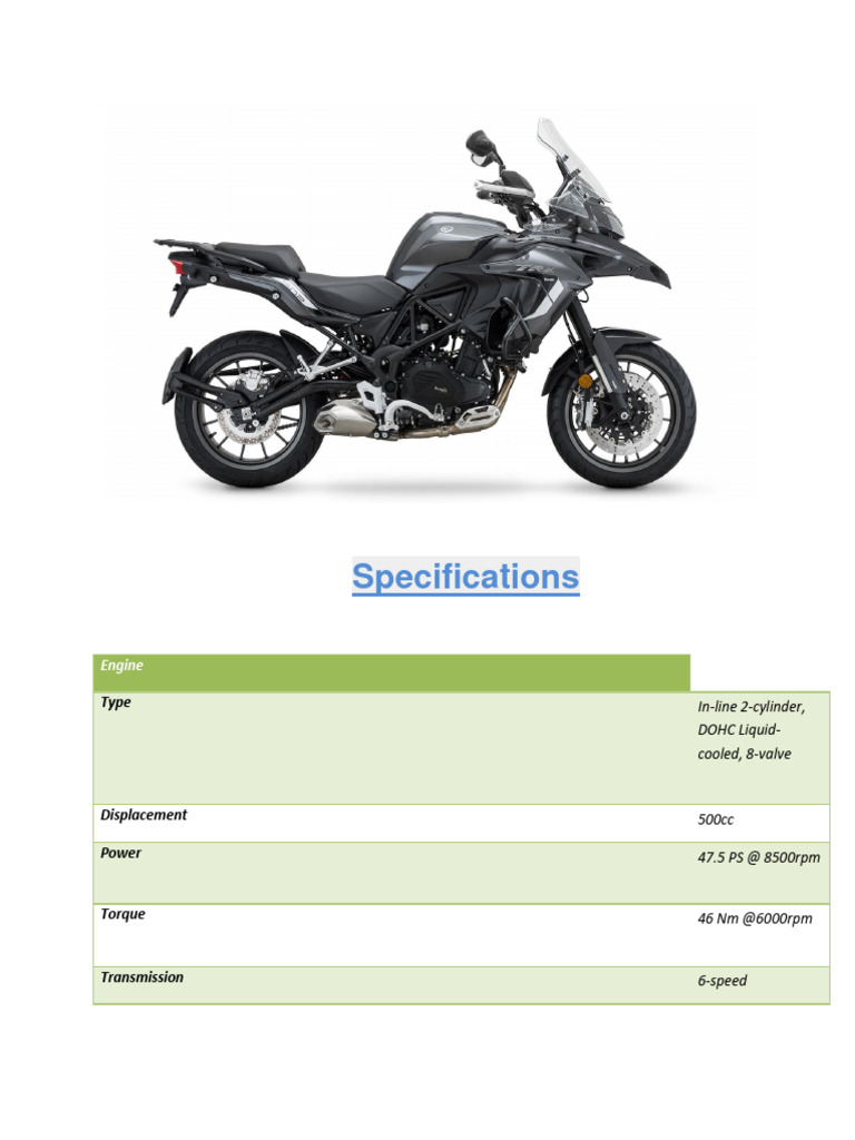 Benelli TRK 502 Brochure | PDF
