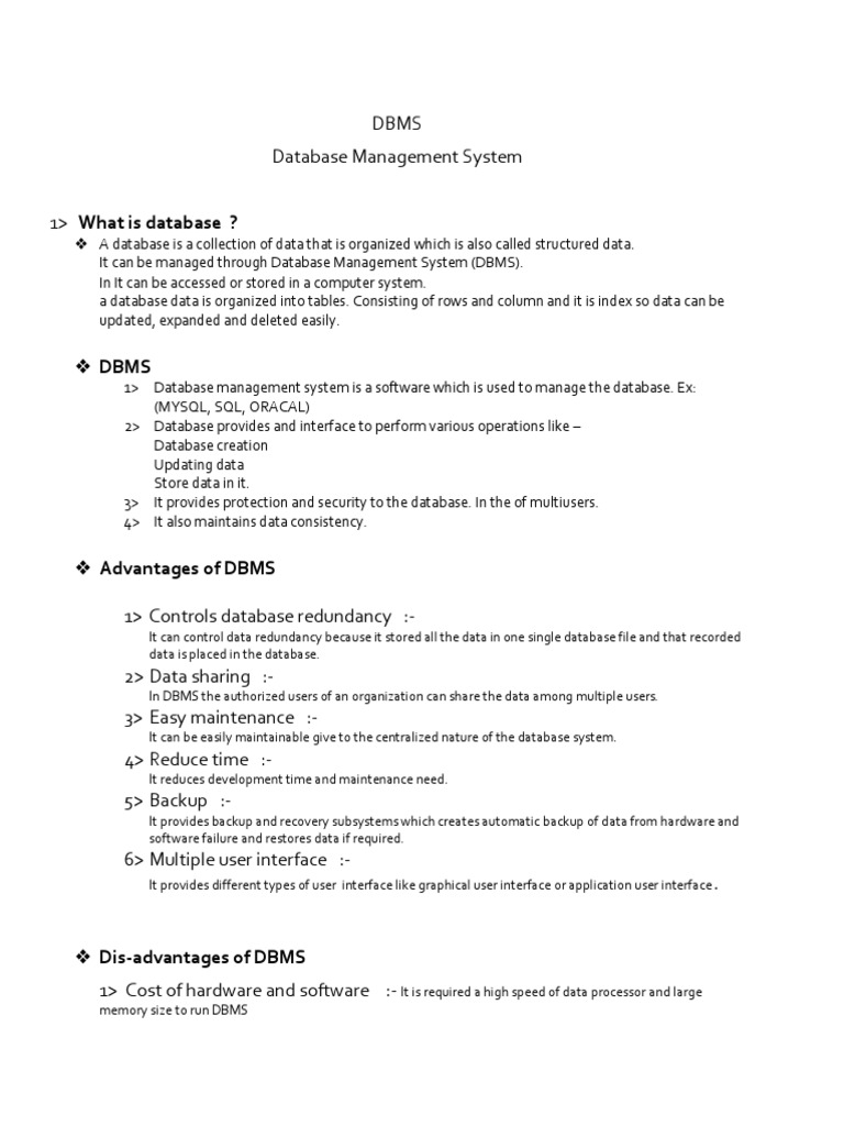 DBMS | PDF | Computers
