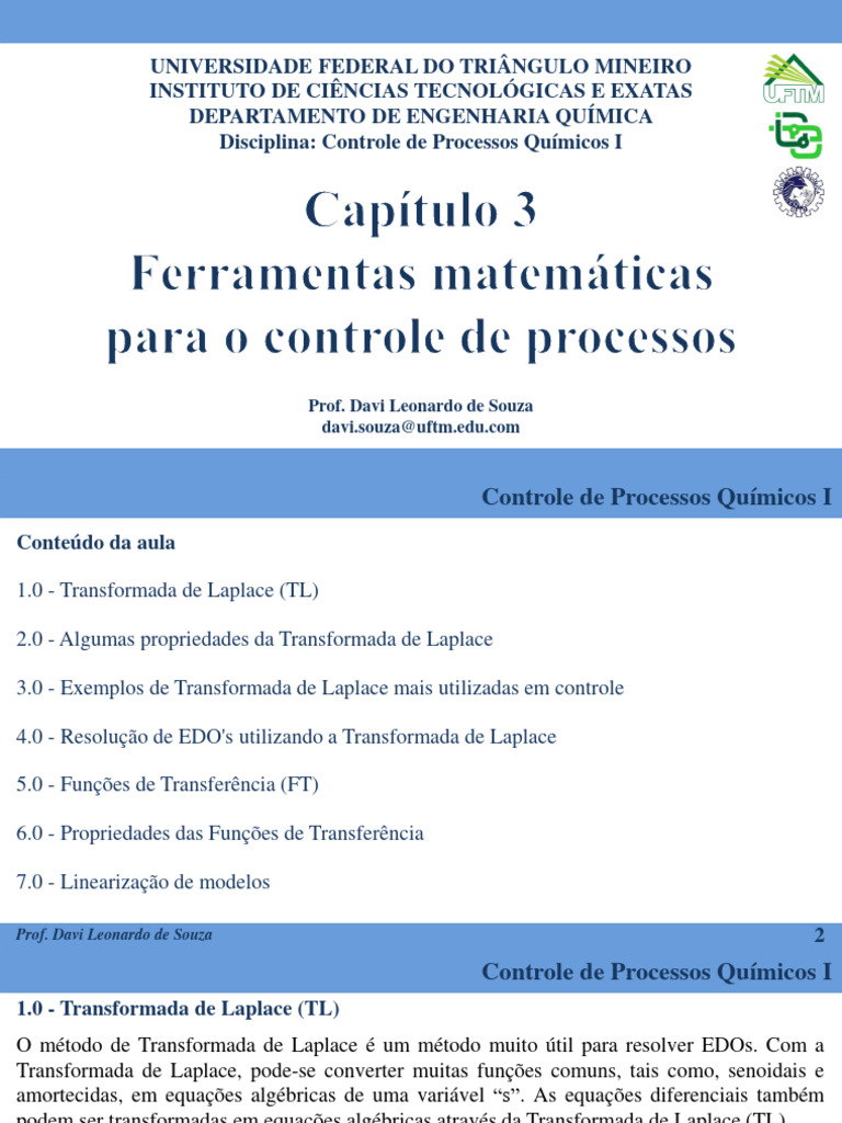 Capítulo 3 - Ferramentas Matemáticas para o Controle de Processos | PDF