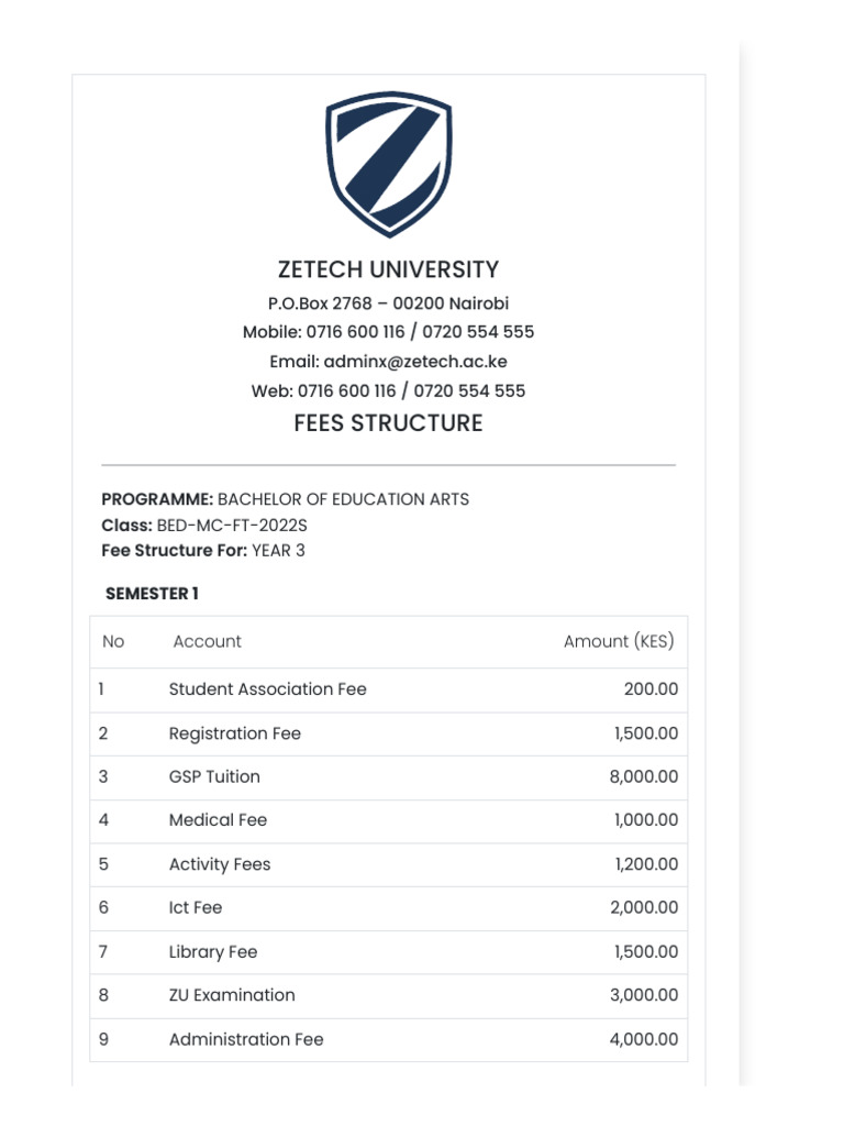 Zetech University Pdf
