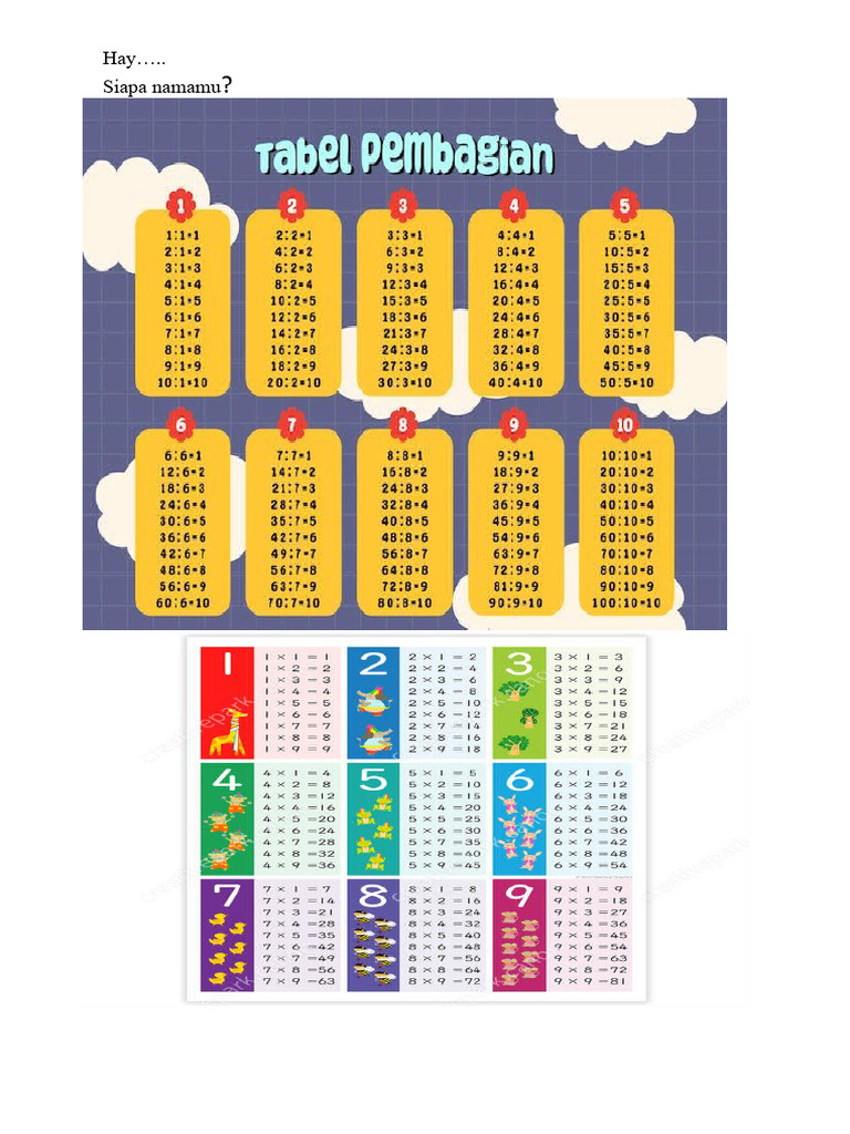 Hafalan Perkalian Dan Pembagian | PDF