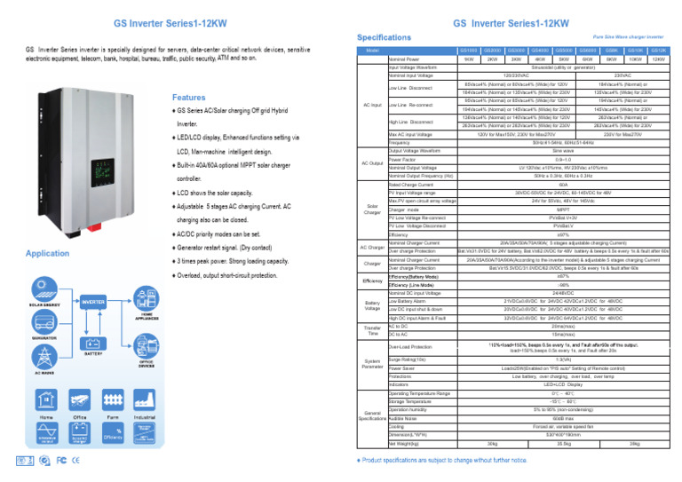 GS Series Hybrid Inverter Overview | PDF | Power Inverter | Power Supply