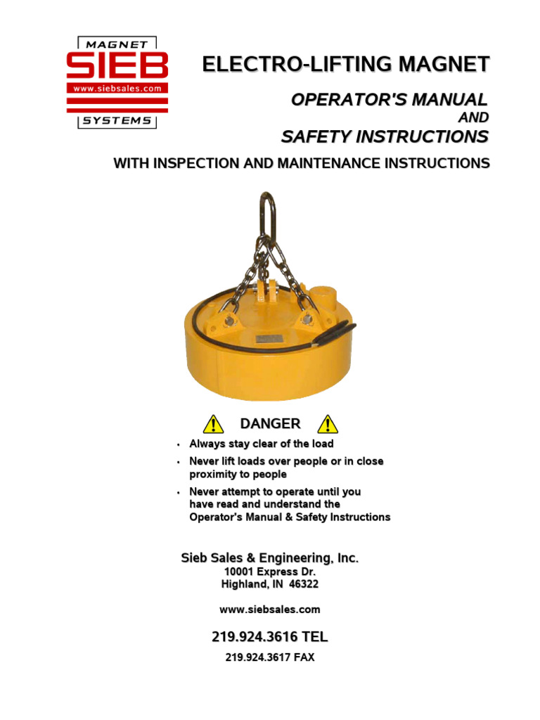 Lifting Electromagnets Safety 12 | PDF | Electrical Resistance And ...