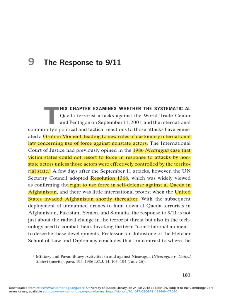 The Response To 911 | PDF | Al Qaeda | World Politics