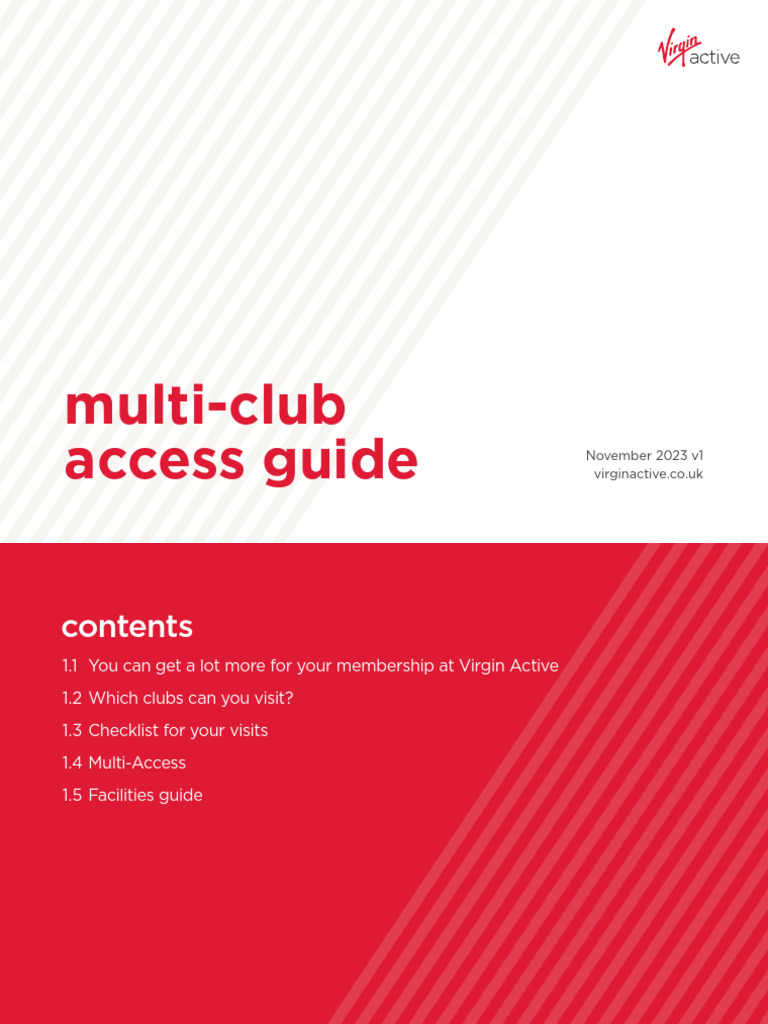 Virgin Active Multi-Club Access Guide | PDF