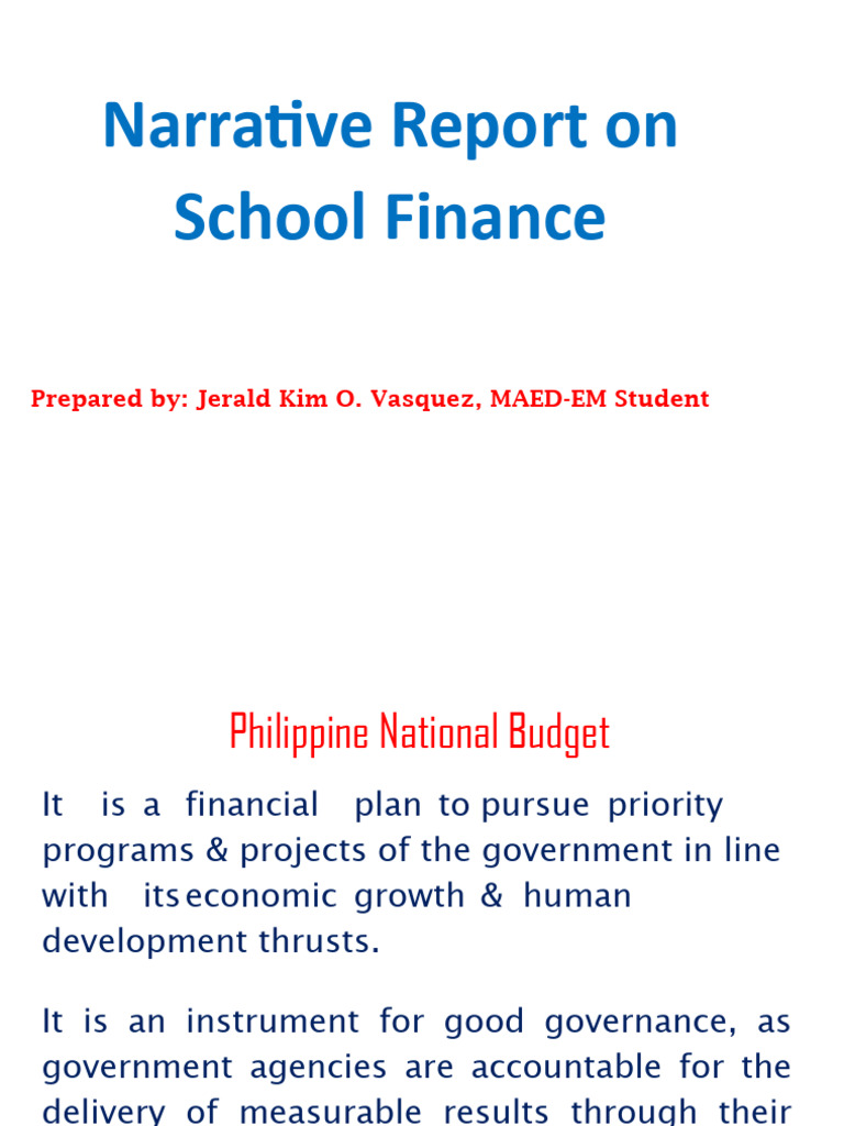 Narrative Report | Download Free PDF | Budget | Private School