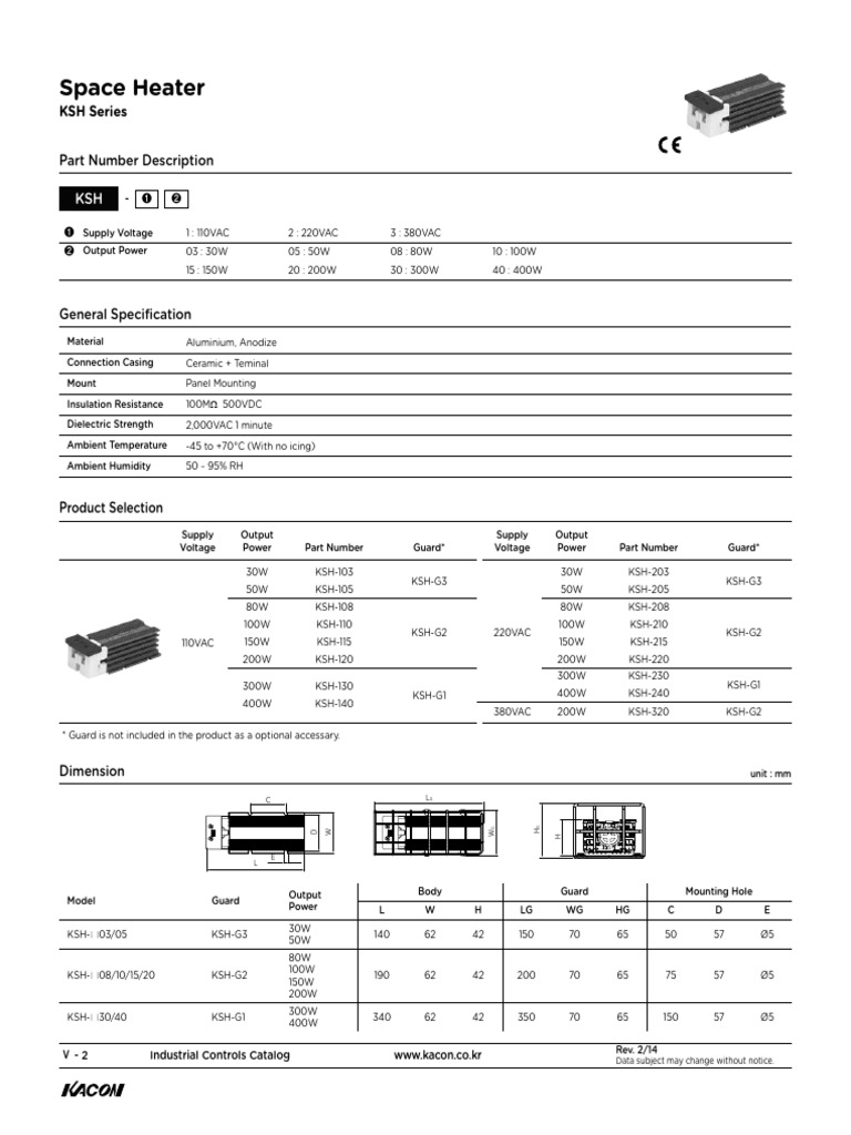 Kacon Ksh Series | PDF | Electrical Components | Manufactured Goods