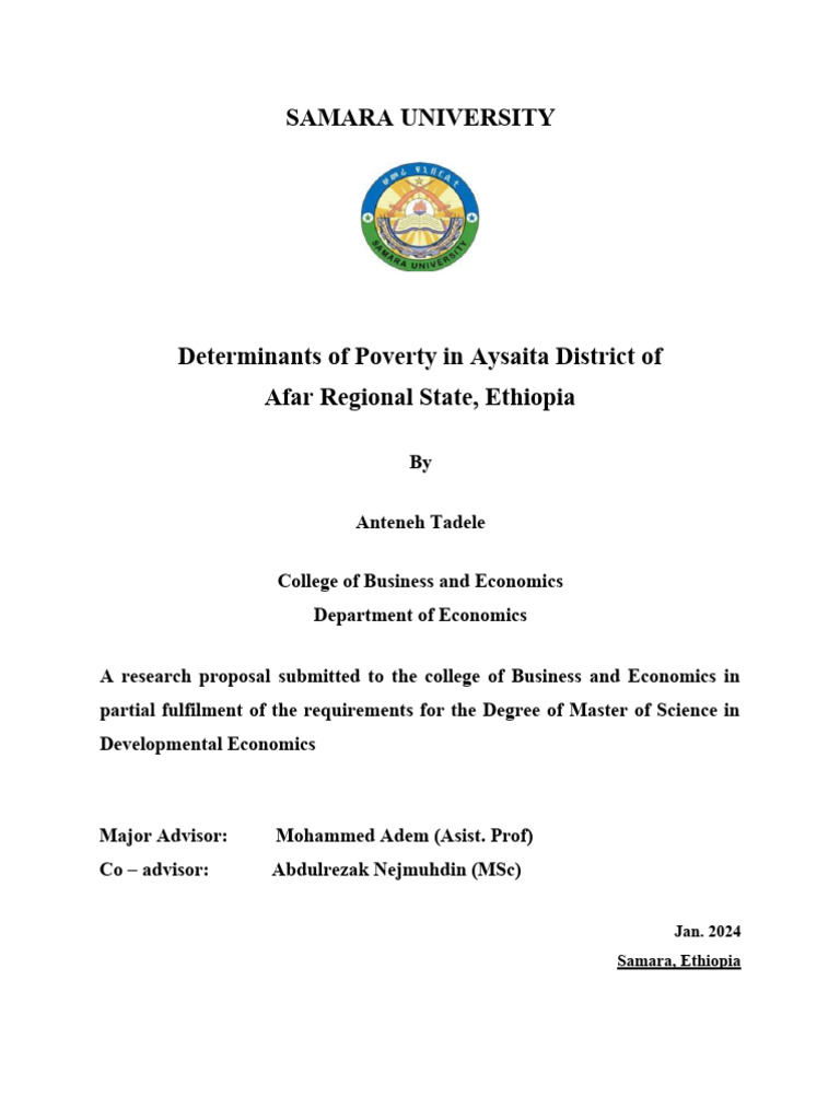 2nd Draft Research Thesis For Poverty - Anteneh! | PDF