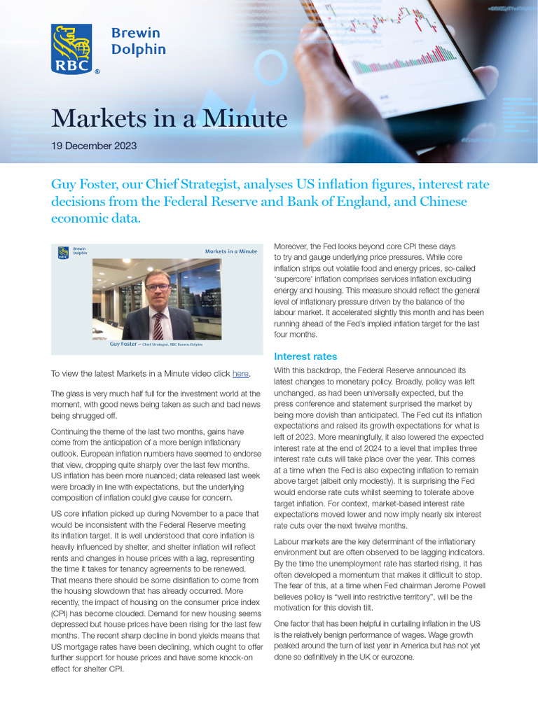 RBC - Brewin Dolphin Markets in A Minute - 19 Dec 2023 | PDF ...