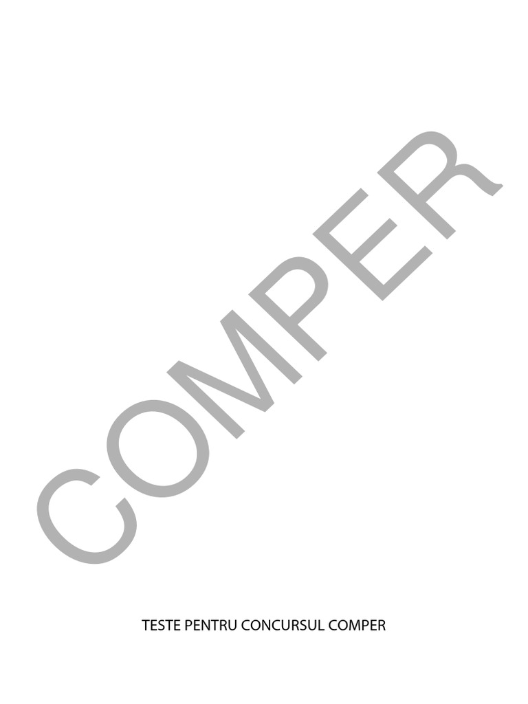 Teste Antrenament Comper Clasa 1 | PDF