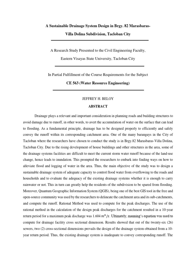 Drainage Systems Design | PDF