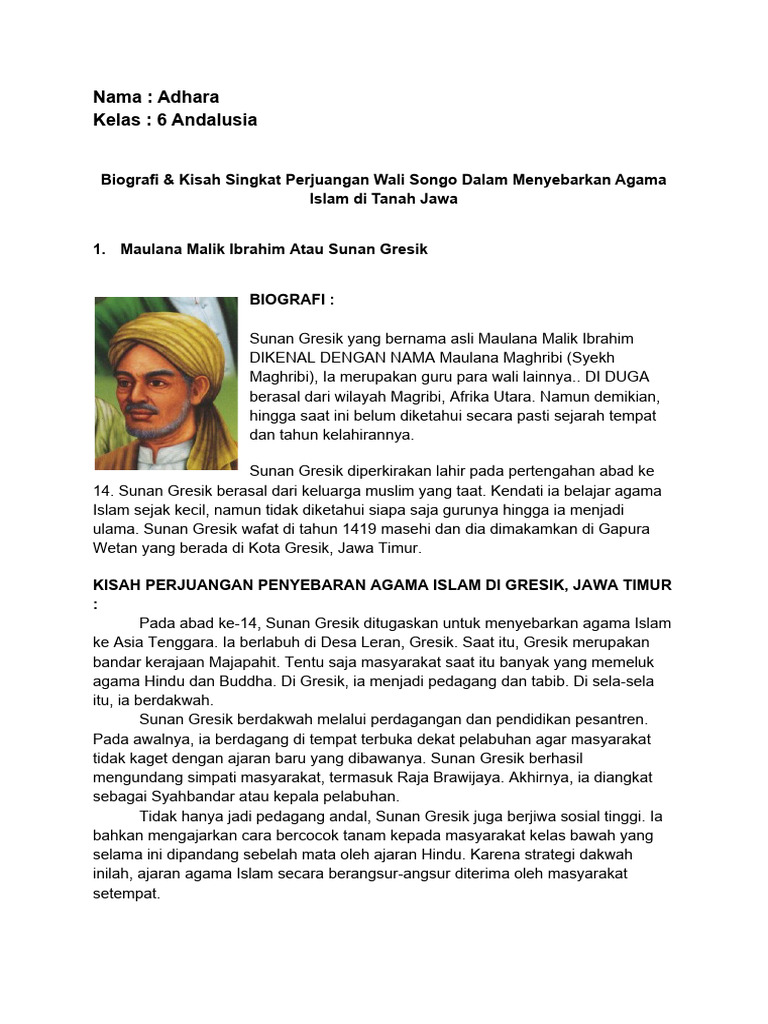 Profile Singkat Wali Songo | PDF