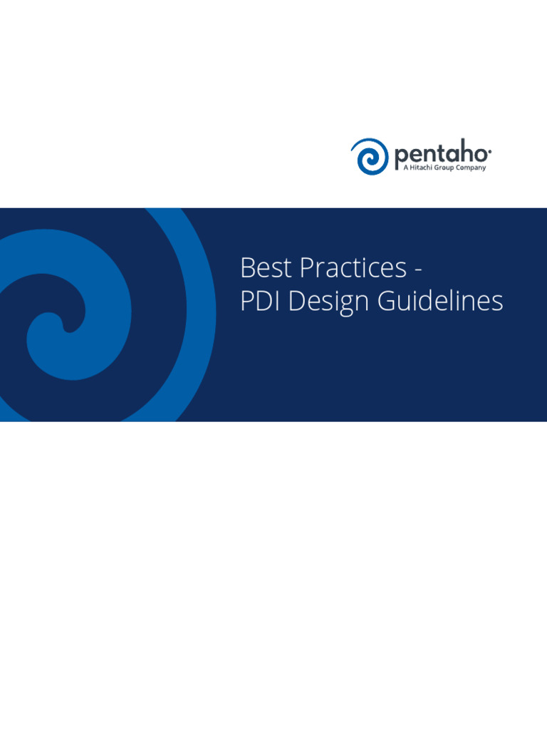 Best Practices - PDI Design Guidelines | PDF | Databases | Json