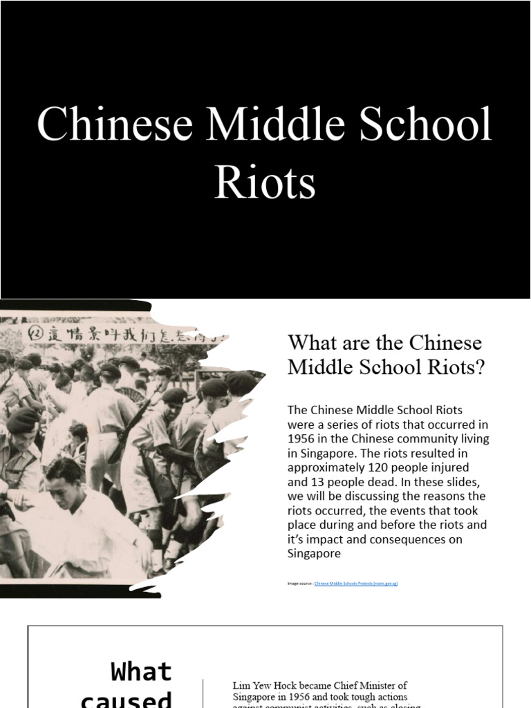 Chinese School Riots History Presentation | PDF | Crimes | Crime & Violence