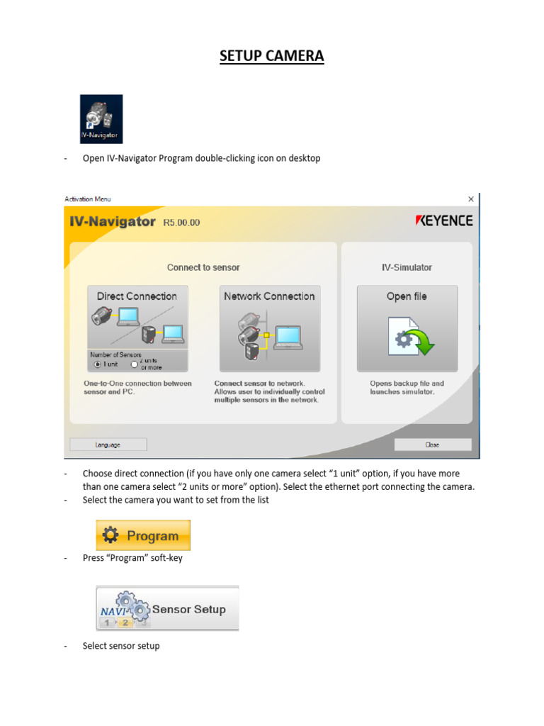 Camera Keyence Setting Procedure | PDF | Camera | Trigger (Firearms)