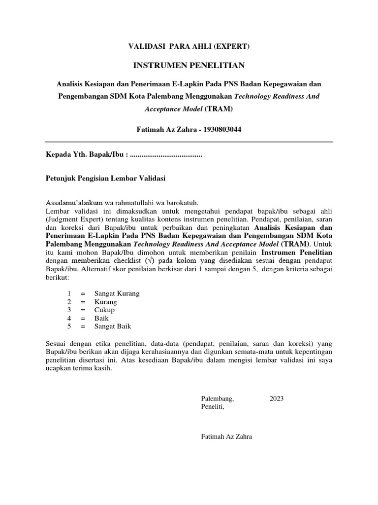 Lembar Validasi | PDF