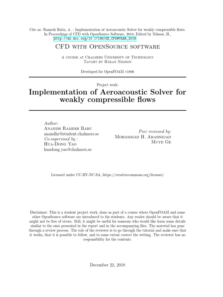 Aeroacoustic Solver Implementation Guide | PDF | Fluid Dynamics | Fluid ...