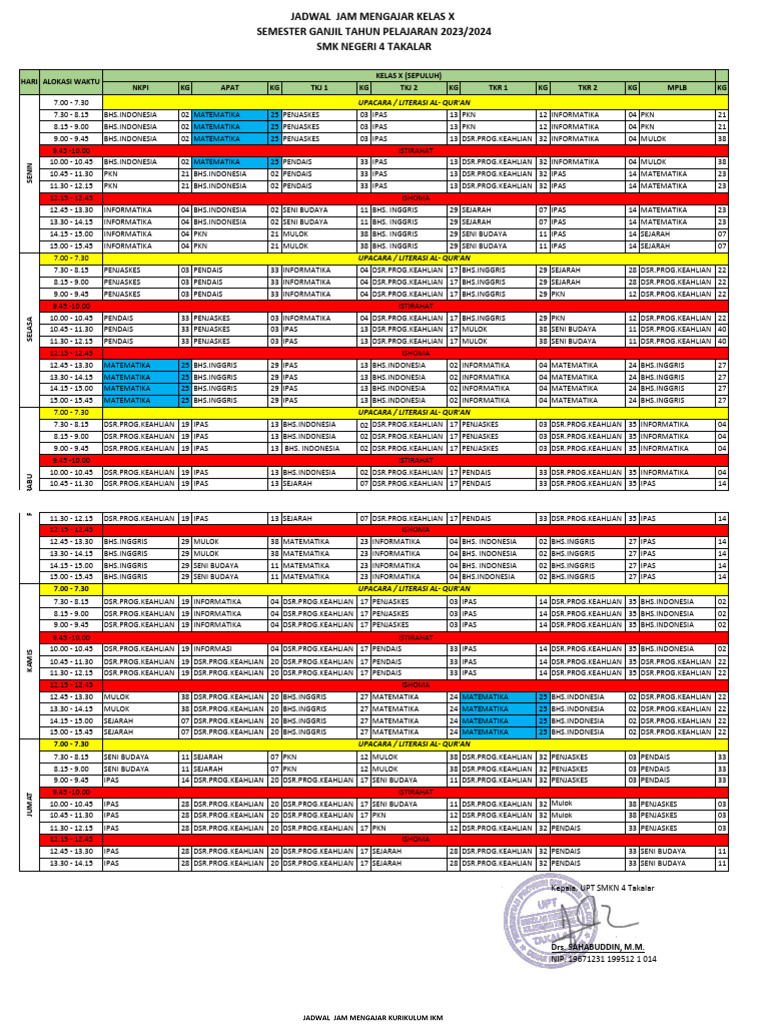 Roster Ganjil 2023-2024 | PDF
