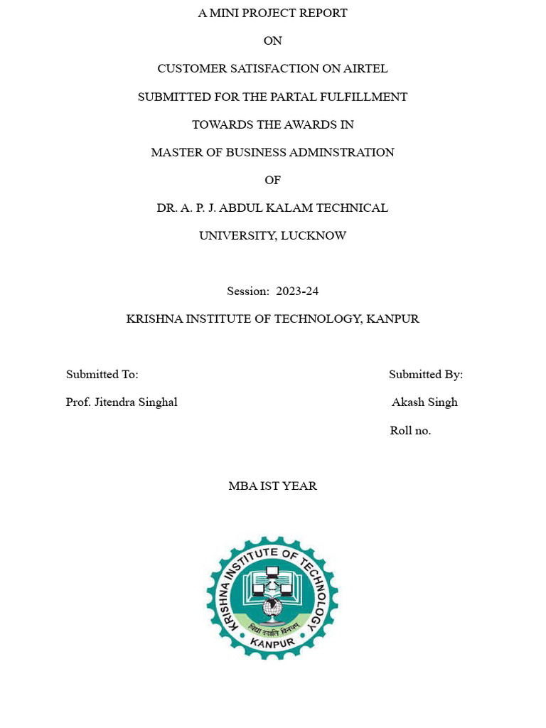 A Mini Project Report Sample | PDF