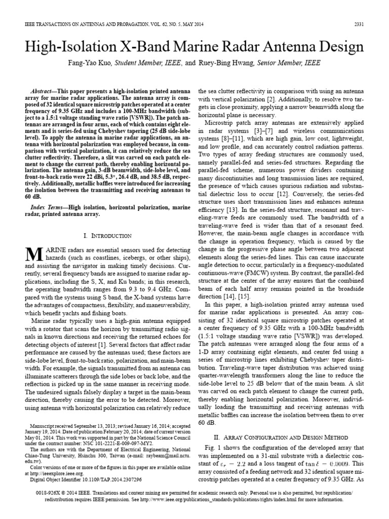 High-Isolation X-Band Marine Radar Antenna Design | PDF | Antenna ...