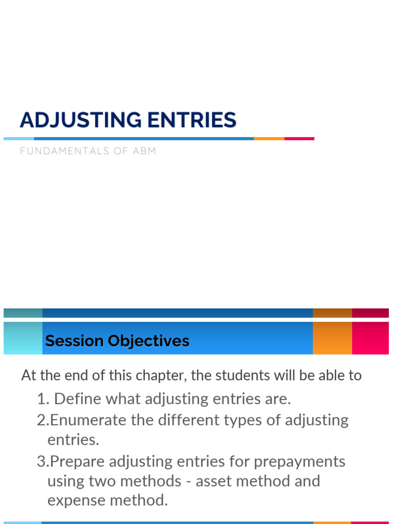 Fabm Adjusting Entries Ppt Pdf Debits And Credits Depreciation