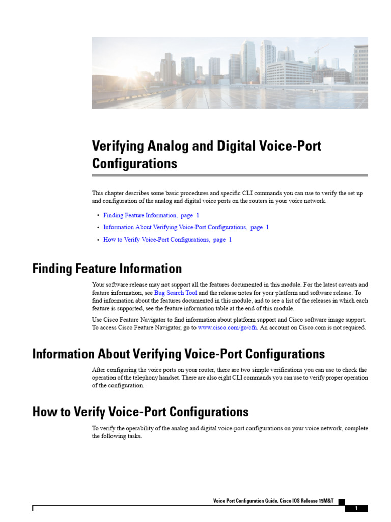 Verifying Analog and Digital Voice-Port | PDF