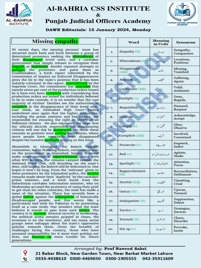 Dawn Editorials (15 January 2024) | PDF