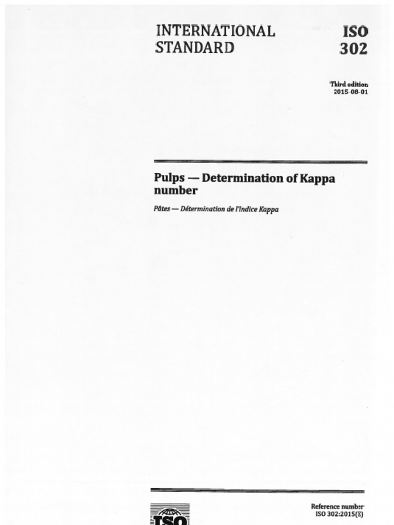 ISO 302 2015 Pulps-Determination of Kappa Number | PDF