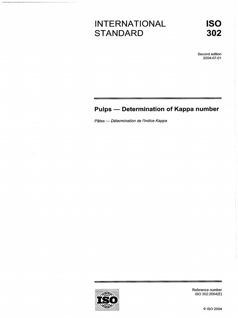ISO 302 2004 Pulps-Determination of Kappa Number | PDF