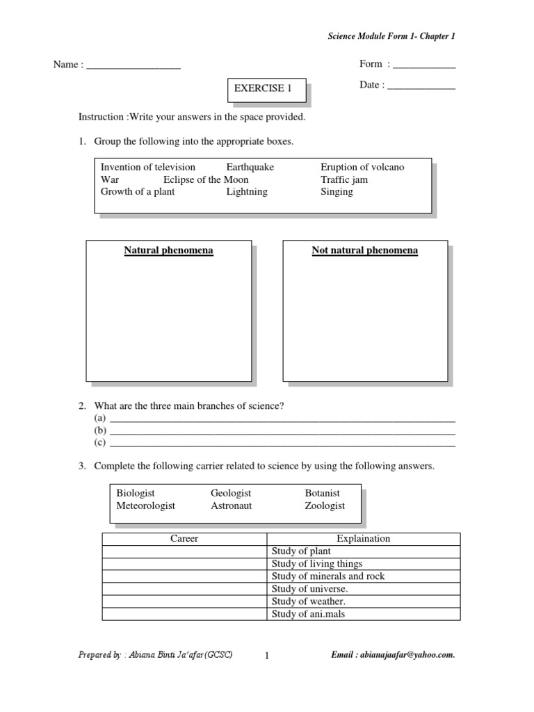 Science Module Form 1: Chapter 1 Overview | PDF | Kilogram | Measurement