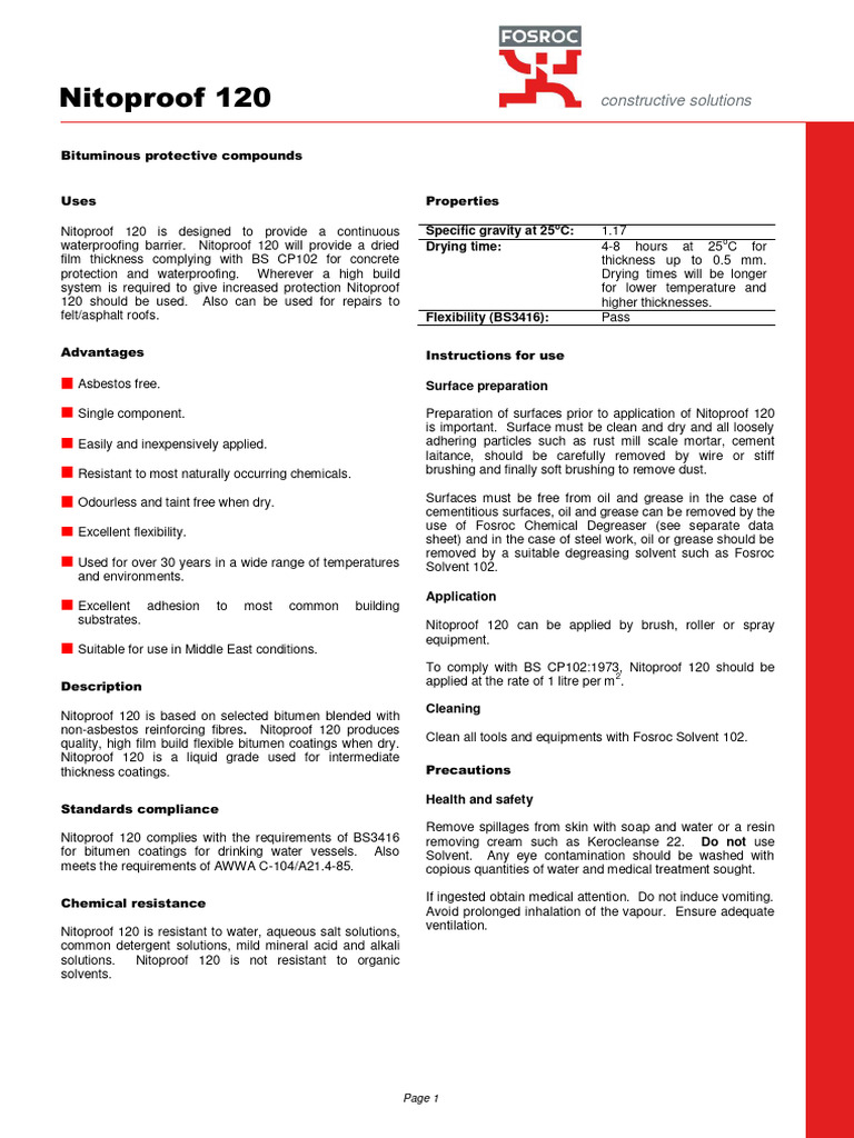 Nitoproof 120 | PDF